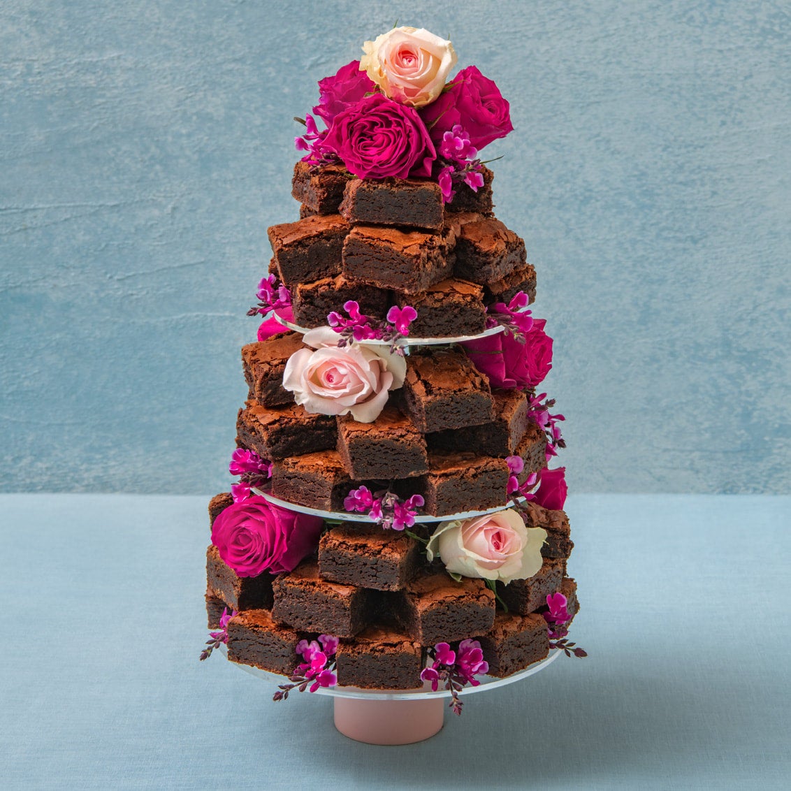 Styled brownie tower | Four Seeds Brownies